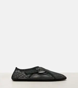 Alaïa Fishnet Slip-on Shoes - Black