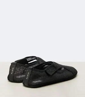 Alaïa Fishnet Slip-on Shoes - Black