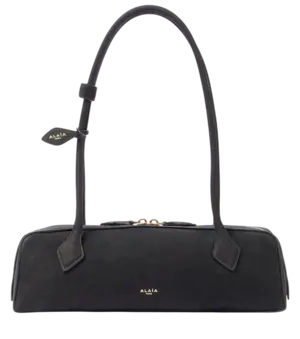 Alaïa Le Teckel Medium Suede Shoulder Bag - Black