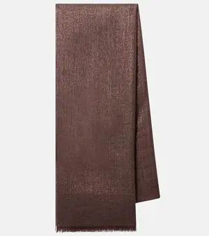 Brunello Cucinelli Brunello Cucinelli Cashmere And Silk-blend Scarf Brown