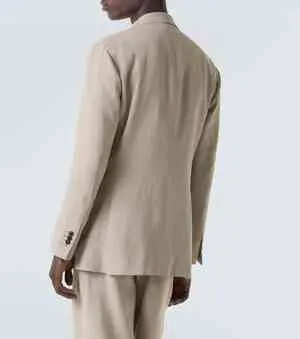 SAMAN AMEL Single-breasted Linen Suit Jacket