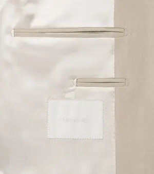 SAMAN AMEL Single-breasted Linen Suit Jacket - Beige