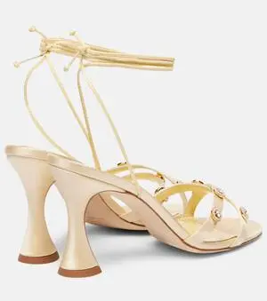 Manolo Blahnik Pelysaka 95 Embellished Satin Sandals