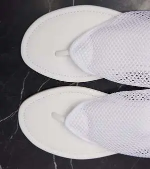 Alaïa Flex Mesh Thong Sandals - White