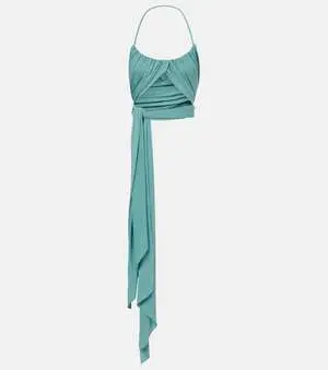 Alaïa Draped Halterneck Top - Blue
