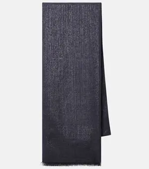 Brunello Cucinelli Cashmere And Silk-blend Scarf - Blue