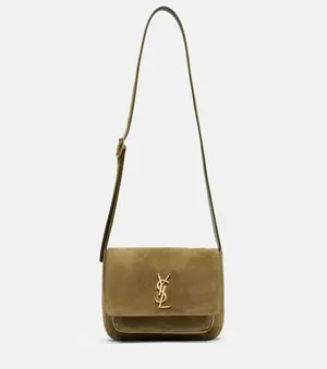Saint Laurent Niki Cassandre Suede Shoulder Bag - Green