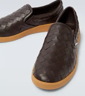 Bottega Veneta Sawyer Intrecciato Leather Slip-on Shoes - Brown