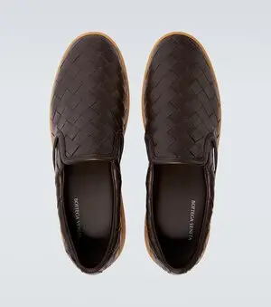 Bottega Veneta Sawyer Intrecciato Leather Slip-on Shoes - Brown