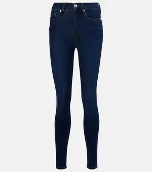 FRAME Le High-rise Skinny Jeans - Blue
