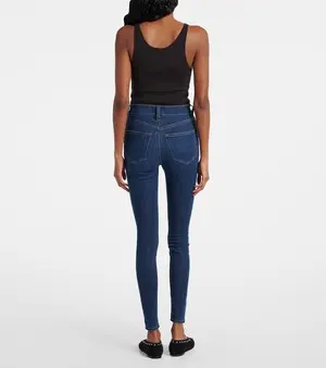 FRAME Le High-rise Skinny Jeans - Blue