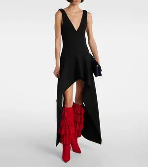 Manolo Blahnik Miralone 90 Suede Knee-high Boots - Red