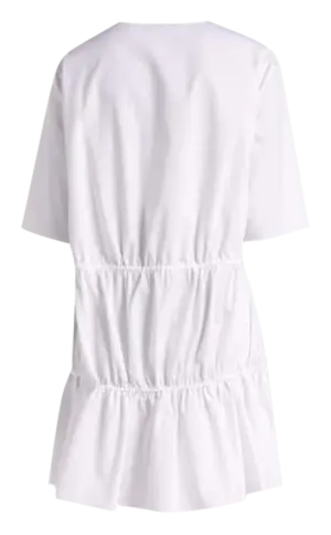 Alaïa Tiered Cotton Minidress - White