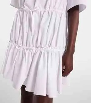 Alaïa Tiered Cotton Minidress - White
