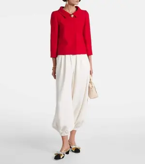 Valentino Garavani Crepe Couture Embellished Blazer