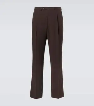 SAMAN AMEL Linen Canvas Suit Trousers - Brown