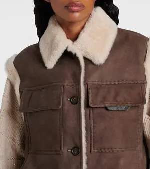 Brunello Cucinelli Shearling-lined Suede Vest