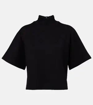 Alaïa High-neck Cotton Jersey T-shirt