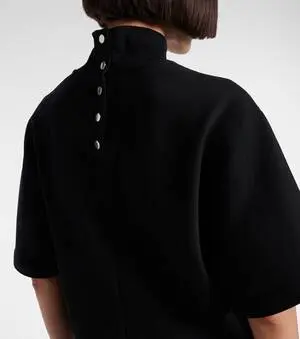 Alaïa High-neck Cotton Jersey T-shirt