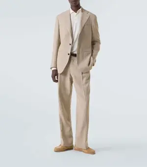 SAMAN AMEL Linen Trousers - Beige