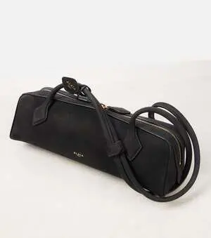 Alaïa Le Teckel Medium Suede Shoulder Bag - Black