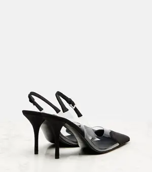 Alaïa Cour 90 Suede And Pvc Slingback Pumps - Black