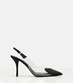 Alaïa Cour 90 Suede And Pvc Slingback Pumps - Black