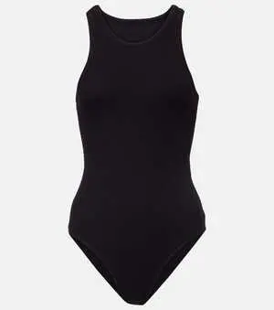 Alaïa Ribbed-knit Bodysuit - Black