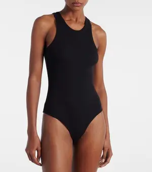 Alaïa Ribbed-knit Bodysuit - Black