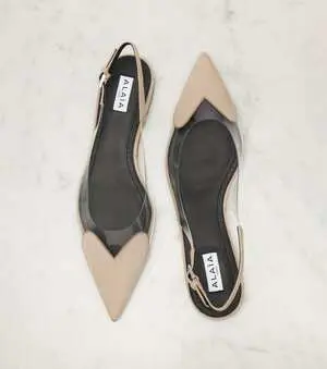 Alaïa Cour Suede And Pvc Slingback Ballet Flats