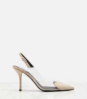 Alaïa Cour 90 Suede And Pvc Slingback Pumps - Beige