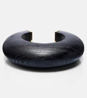 Alaïa Bumper Wooden Bangle - Brown