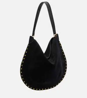 Isabel Marant Étoile Oskan Soft Medium Suede Shoulder Bag - Black