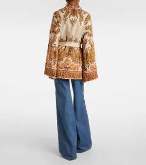 Etro Jacquard Cotton-blend Wrap Cardigan