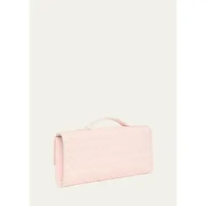 Bottega Veneta Andiamo Flower-embellished Leather Clutch Bag - Rose