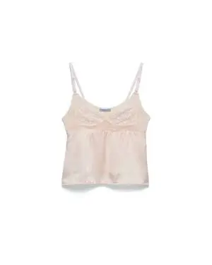 Prada Satin And Lace Bustier Top - Pink