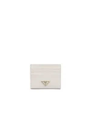 Prada Saffiano Leather Card Holder Neutral