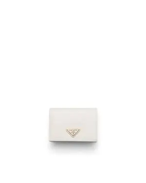 Prada Small Saffiano Leather Wallet Neutral