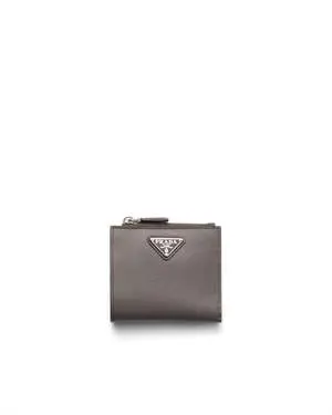 Prada Small Saffiano Leather Wallet - Grey