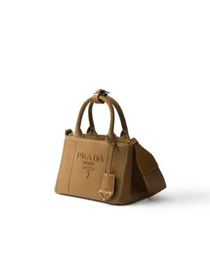Prada Jardinière Mini Canvas Handbag - Brown