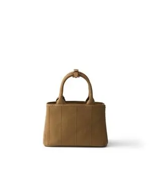 Prada Jardinière Mini Canvas Handbag - Brown