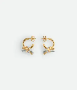BOTTEGA  VENETA Knot Hoop Earrings - Silver/yellow Gold