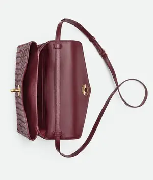 Bottega Veneta Intrecciato Leather Knot Lock Crossbody Bag - Barolo