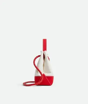 Bottega Veneta Bi-color Top-handle Bag With Sliding Cross-body Strap - White/red
