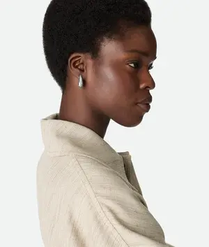 Bottega Veneta Mini Fin Earrings - Silver