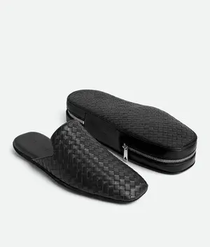 Bottega Veneta Palazzo Slipper With Travel Case - Black