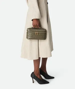 Bottega Veneta Intrecciato Leather Vanity Case - Cypress
