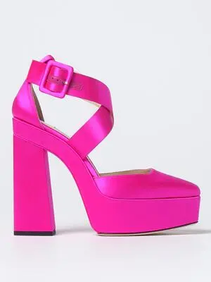 JIMMY CHOO Platform Pumps With Buckled Ankle Strap - Fuchsia