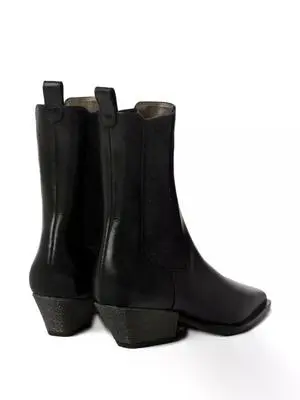 Brunello Cucinelli 50mm Leather Chelsea Boots - Black