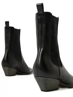 Brunello Cucinelli 50mm Leather Chelsea Boots - Black